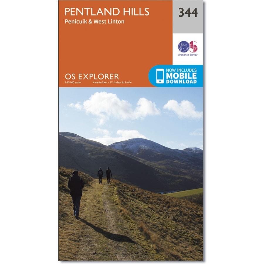 Ordnance Survey Explorer Map 344 Pentland Hills – Summits Outdoor