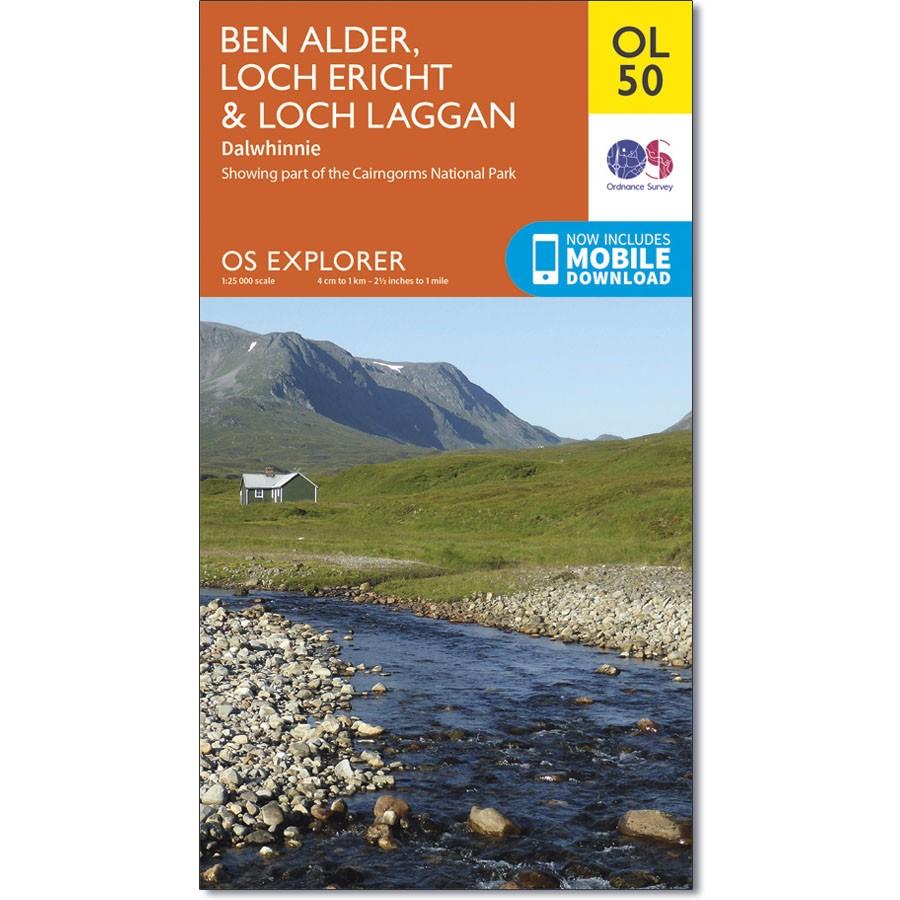 Ordnance Survey Map OL 50 Ben Alder, Loch Ericht & Loch Laggan ...