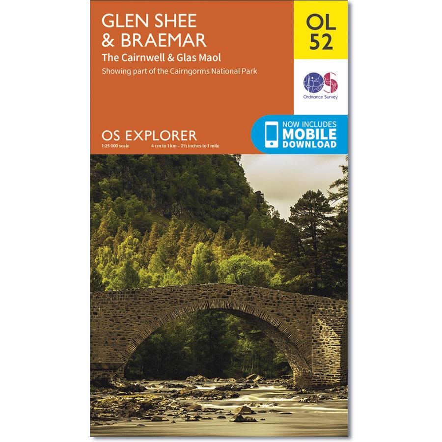 Ordnance Survey Explorer Map OL 52 Glen Shee & Braemar – Summits Outdoor