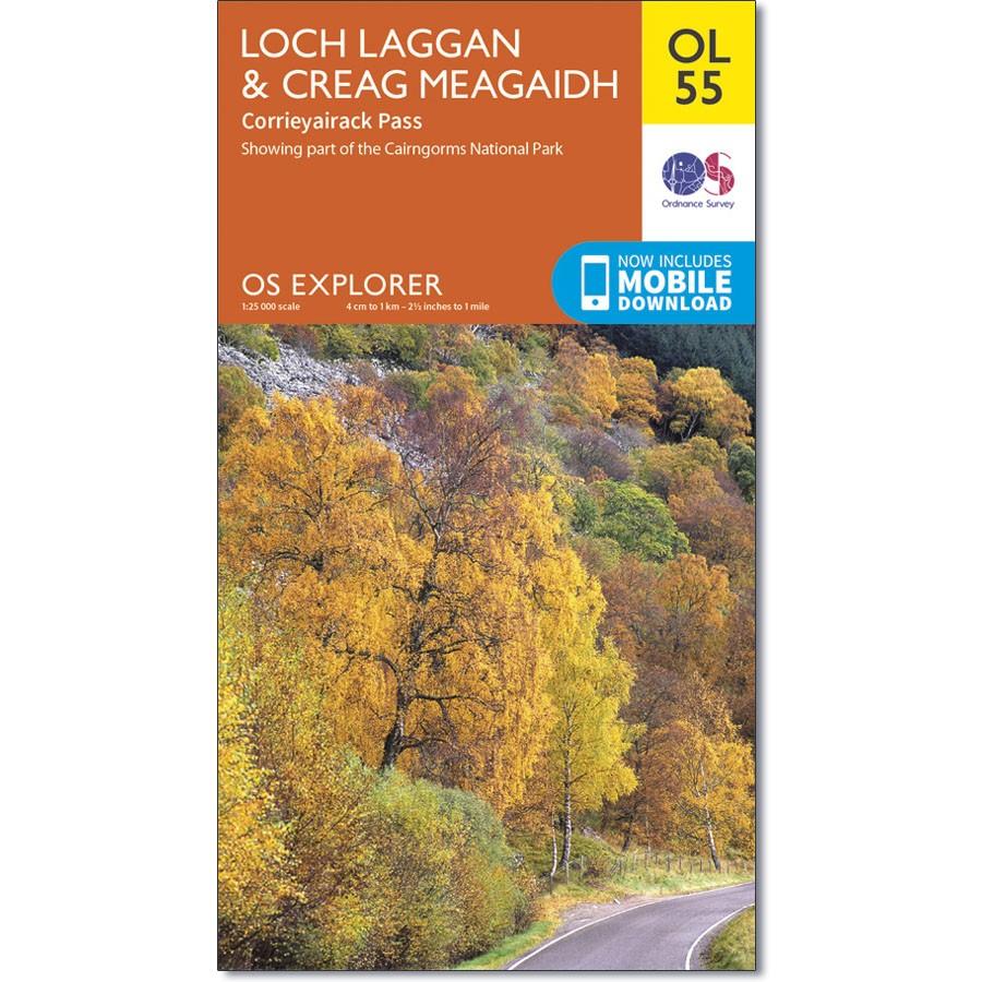 Ordnance Survey Map OL 55 Loch Laggan & Creag Meagaidh – Summits Outdoor
