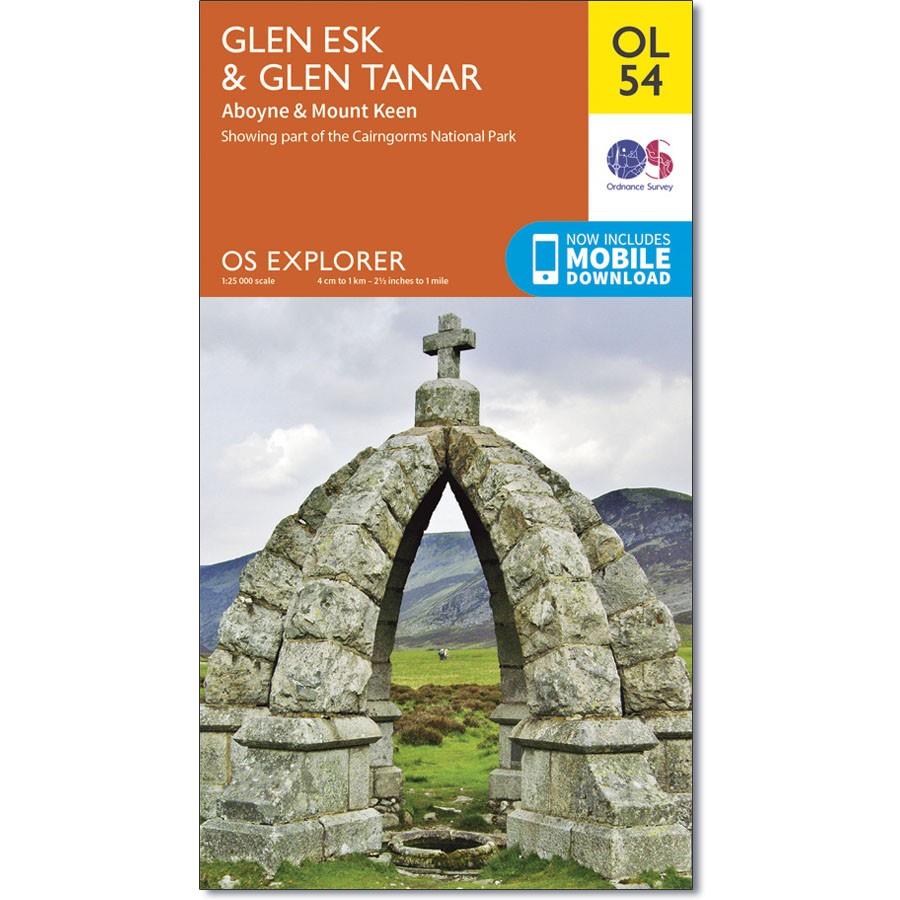 Ordnance Survey Explorer OL 54 Map Glen Esk & Glen Tanar – Summits Outdoor