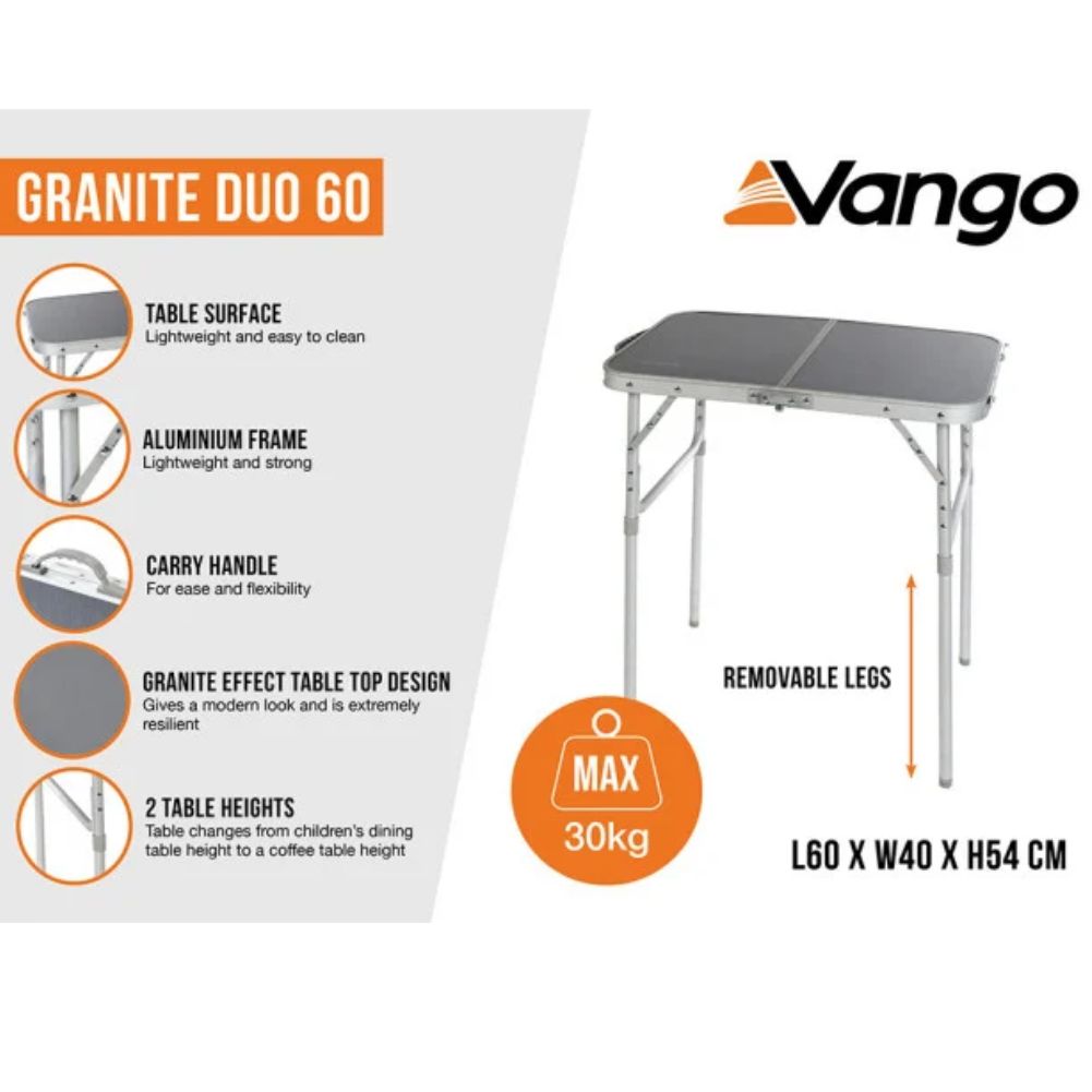 Vango Granite Duo 60 Foldable Camping Table – Summits Outdoor