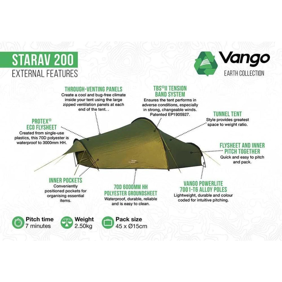 Vango Starav 200 Tent - 2 Man Trekking Tent – Summits Outdoor