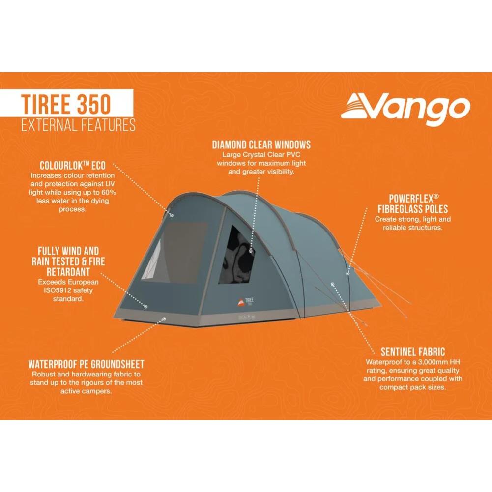 Vango Tiree 350 Tent - 3 Man Tent (Mineral Green) – Summits Outdoor
